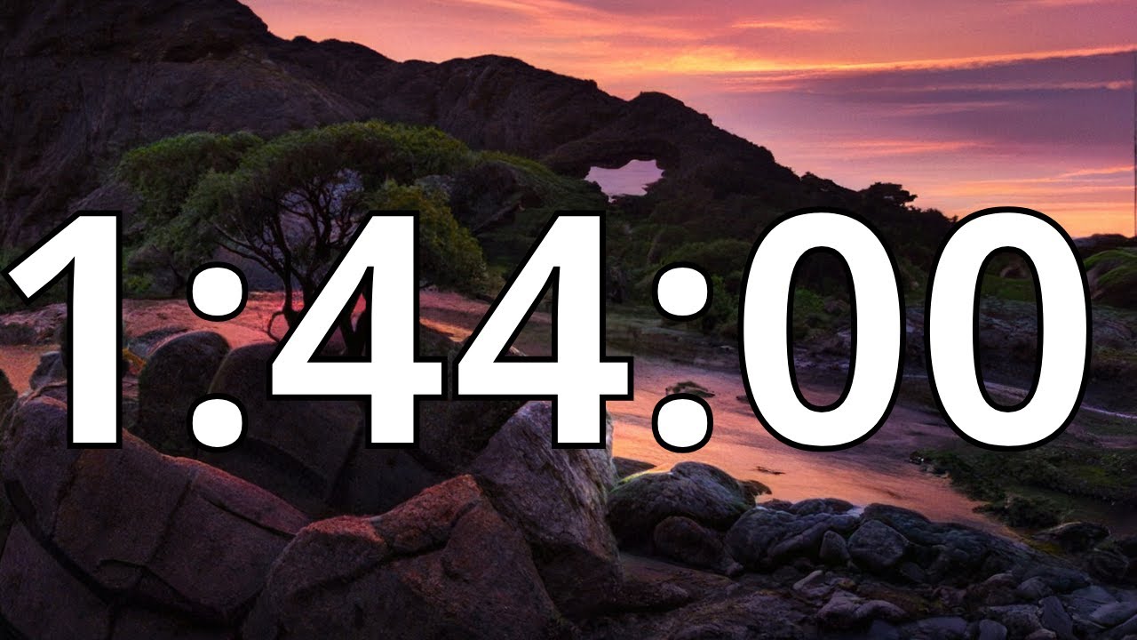 1 Hour 44 Minutes Countdown Timer With Alarm Sound At the End (Simple ...