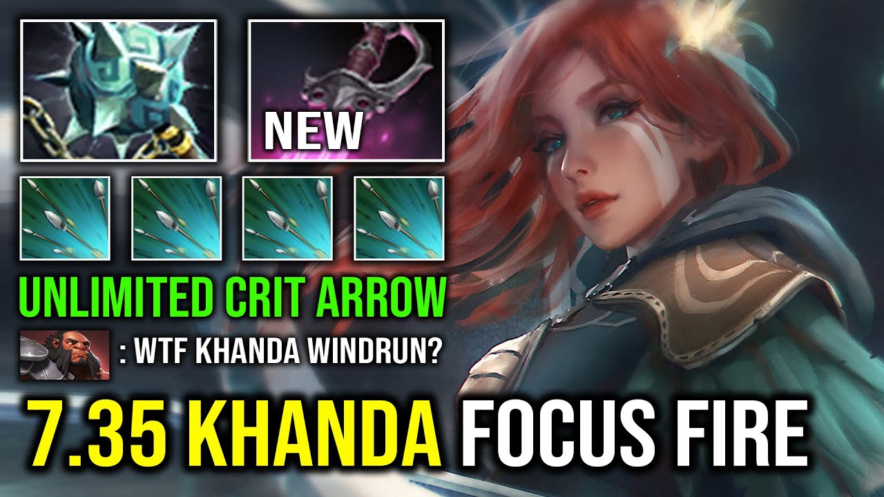 NEW 7.35 Khanda Solo Mid Windranger 1 Focus Fire = 1 Delete Brutal Rain ...