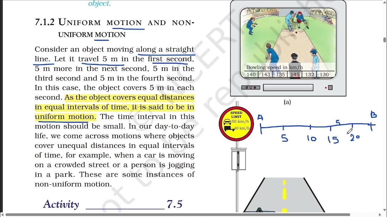 7.1.2 UNIFORM MOTION AND NON UNIFORM MOTION | Class 9 Chapter 7 motion | What uniform motion ...