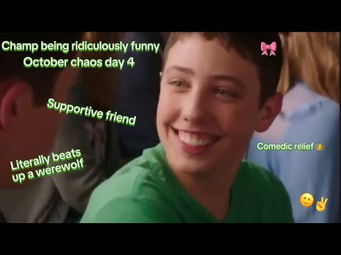 Champ being ridiculously funny|October Chaos Day 4 #goosebumps - YouTube