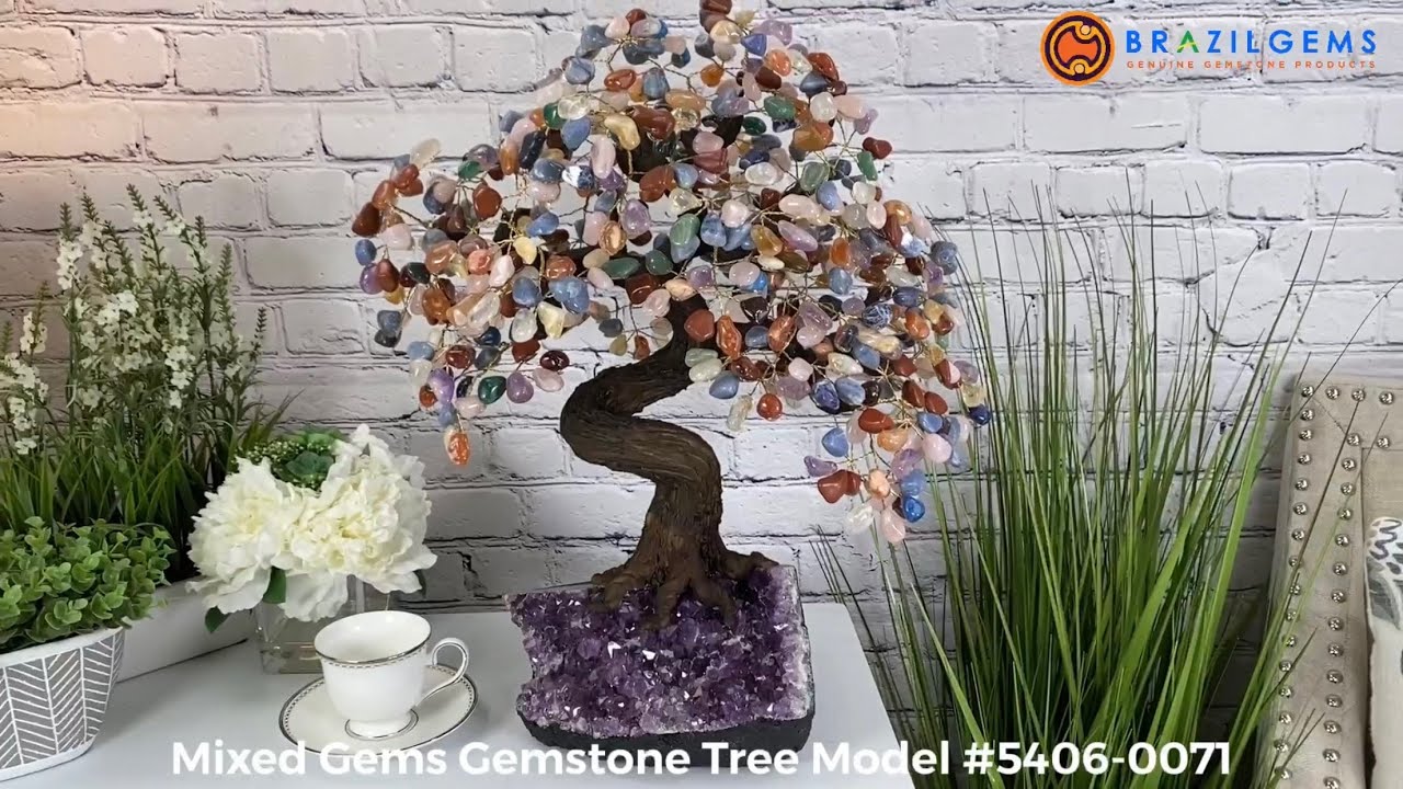 Mixed Gems Gemstone Tree ~20" Tall Model # 5406-0071 by BrazilGems.com ...