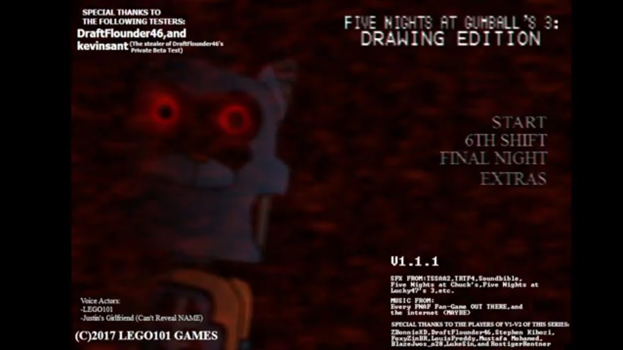 FIve Nights At Gumball's 3 Drawing Edition V2 Night 1,2,3 Complete ...