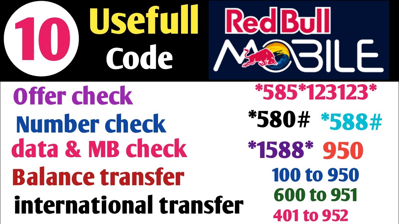 Red Bull sim code | Red Bull Mobile All code | red bull sim offer check ...