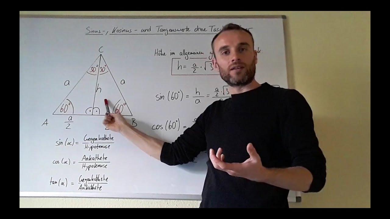 Sinus, Kosinus und Tangens ohne Taschenrechner bestimmen, 60 und 30 ...