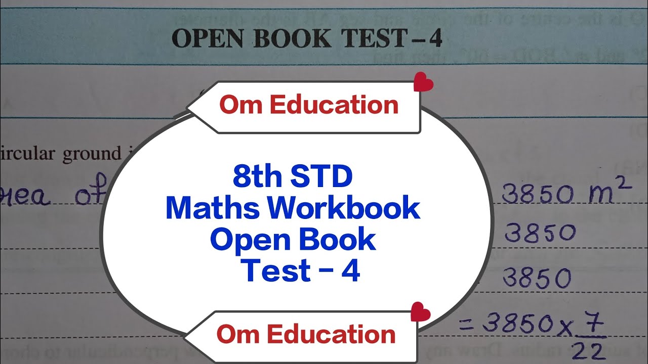 8th STD Maths Workbook Open Book Test - 4 @omeducation8606 - YouTube