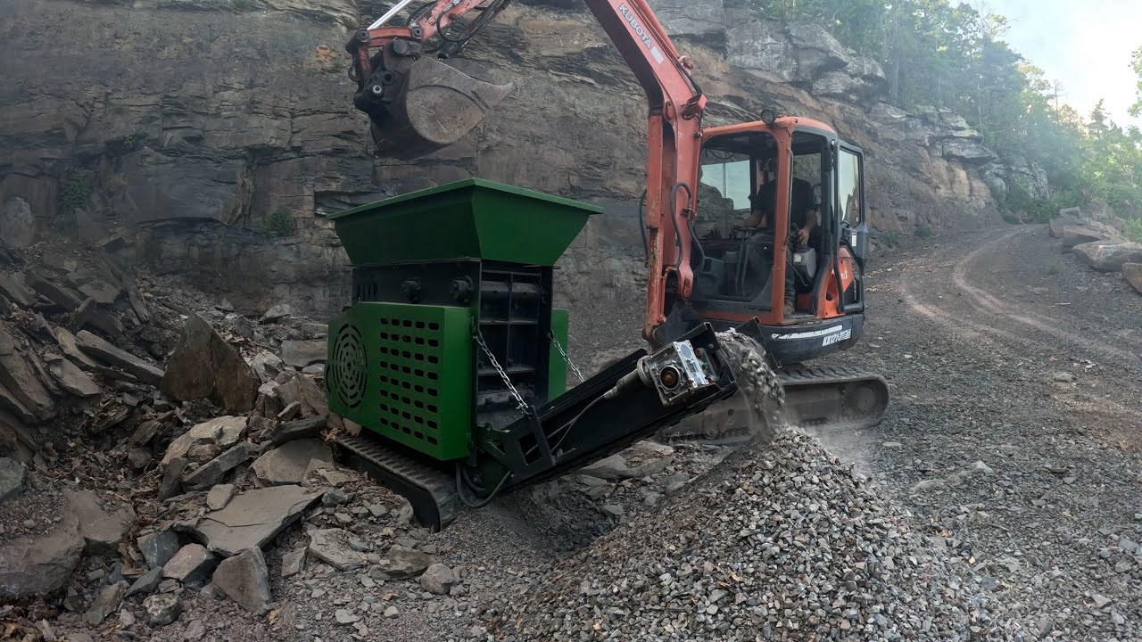 Testing a mini rock crusher - YouTube