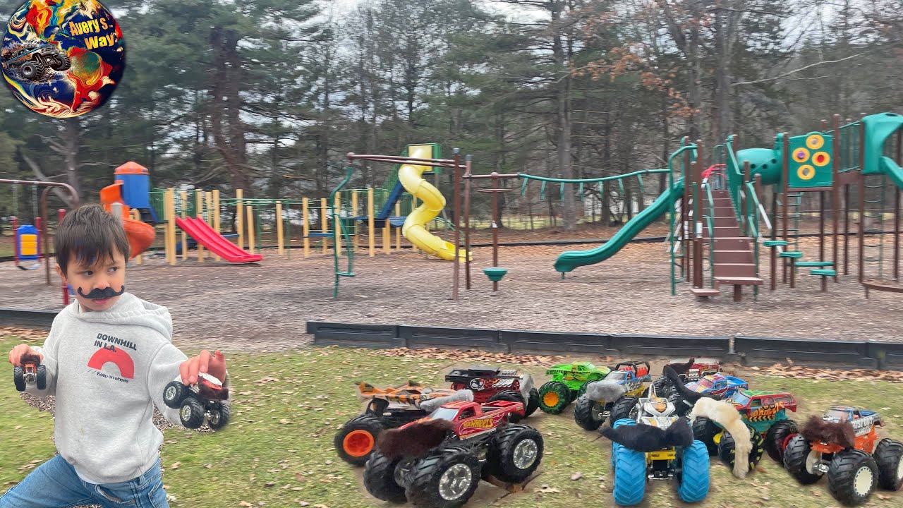 Playing with Monster Trucks at the Park! Good and Evil Avery! # ...
