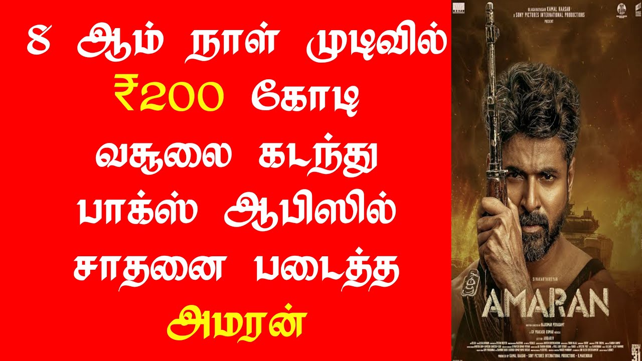 Amaran Day 8 Box Office Collection | Amaran Day 5 World Wide Box Office ...