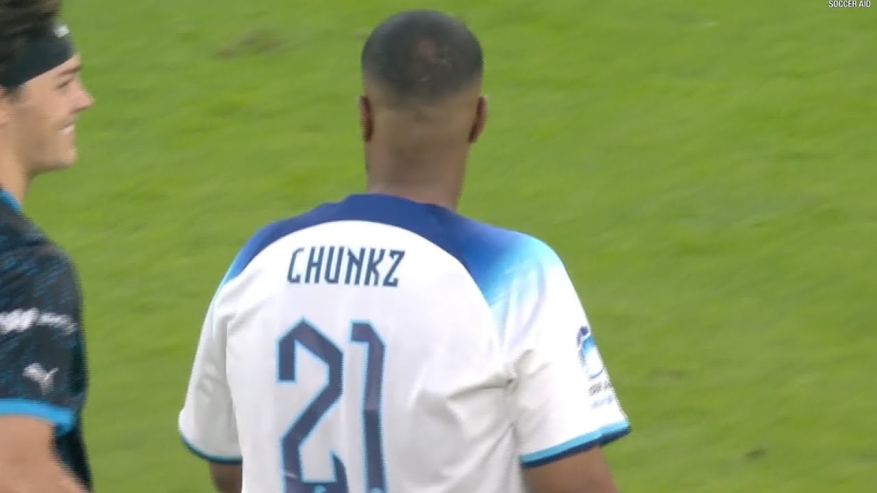 Chunkz IMPRESSED again in Soccer aid Charity Game! - YouTube
