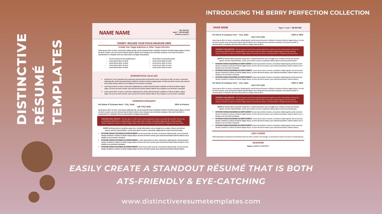 Distinctive Resume Templates Branded Career Documents Help You Stand ...