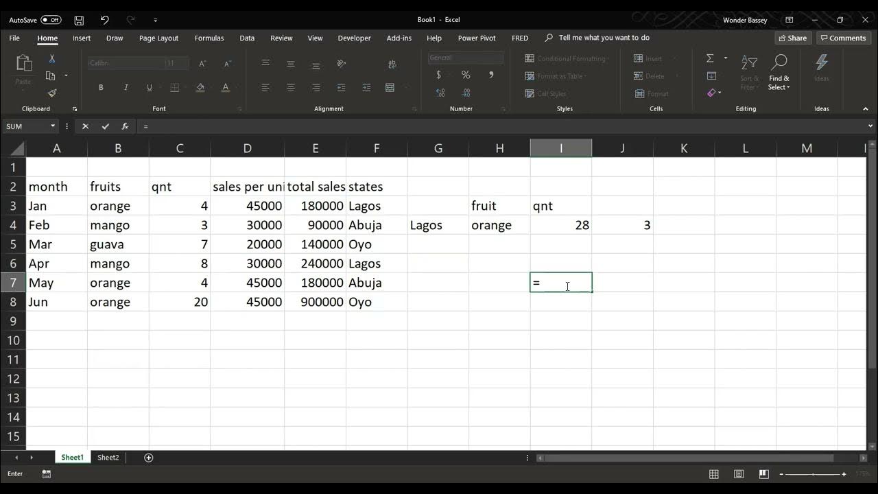 Advance Excel sumifs, Countif, Sumifs and Countifs - YouTube