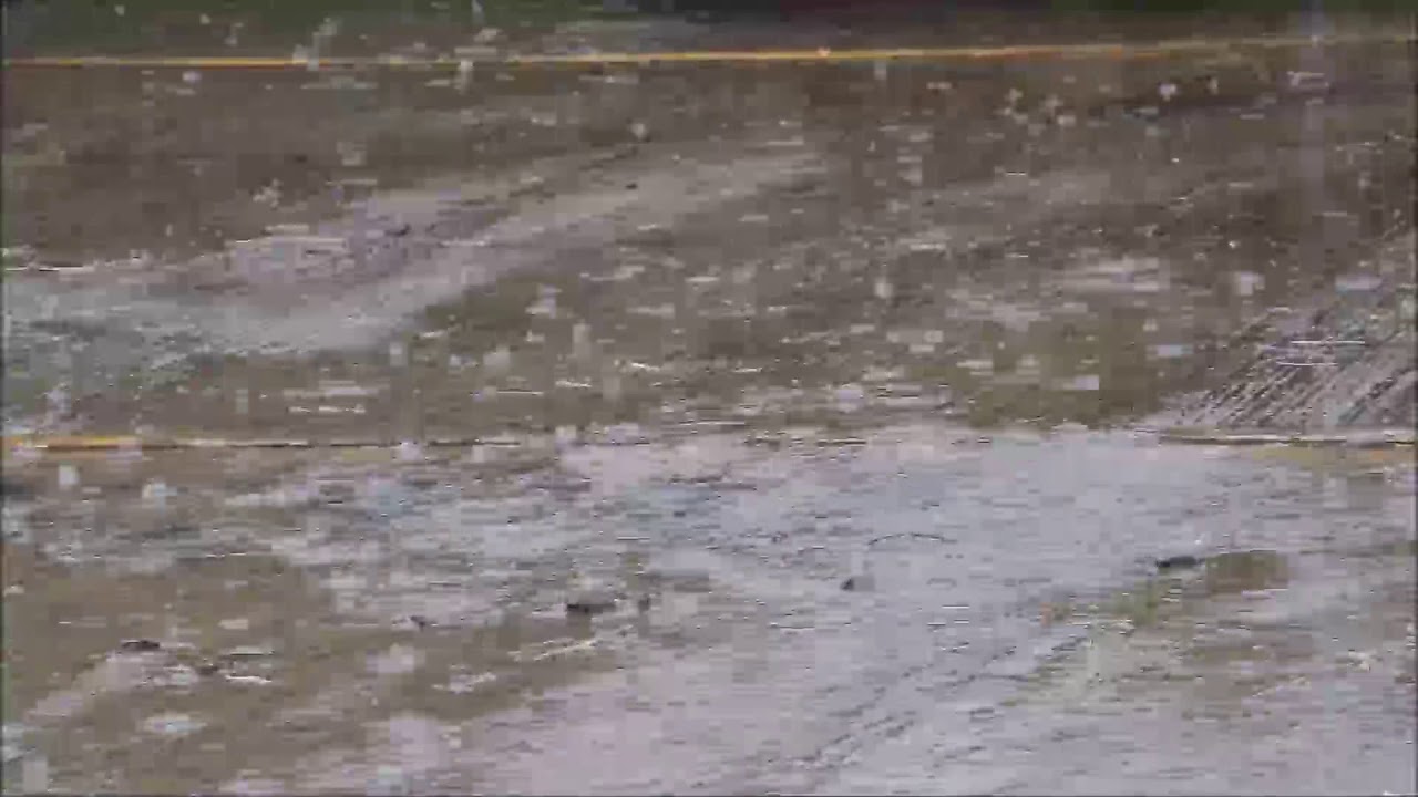 Rain on Street Pavement | 2 Hours Heavy Downpour Ambient Water Drops ...