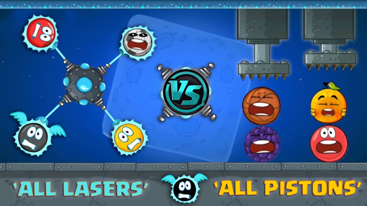 RED BALL 4 - 'ALL LASERS vs ALL PISTONS' Killed & Crushed 'ALL BALLS ...