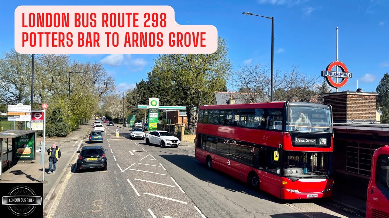 Very pleasant London Bus 298 ride through Southgate from Potters Bar ...