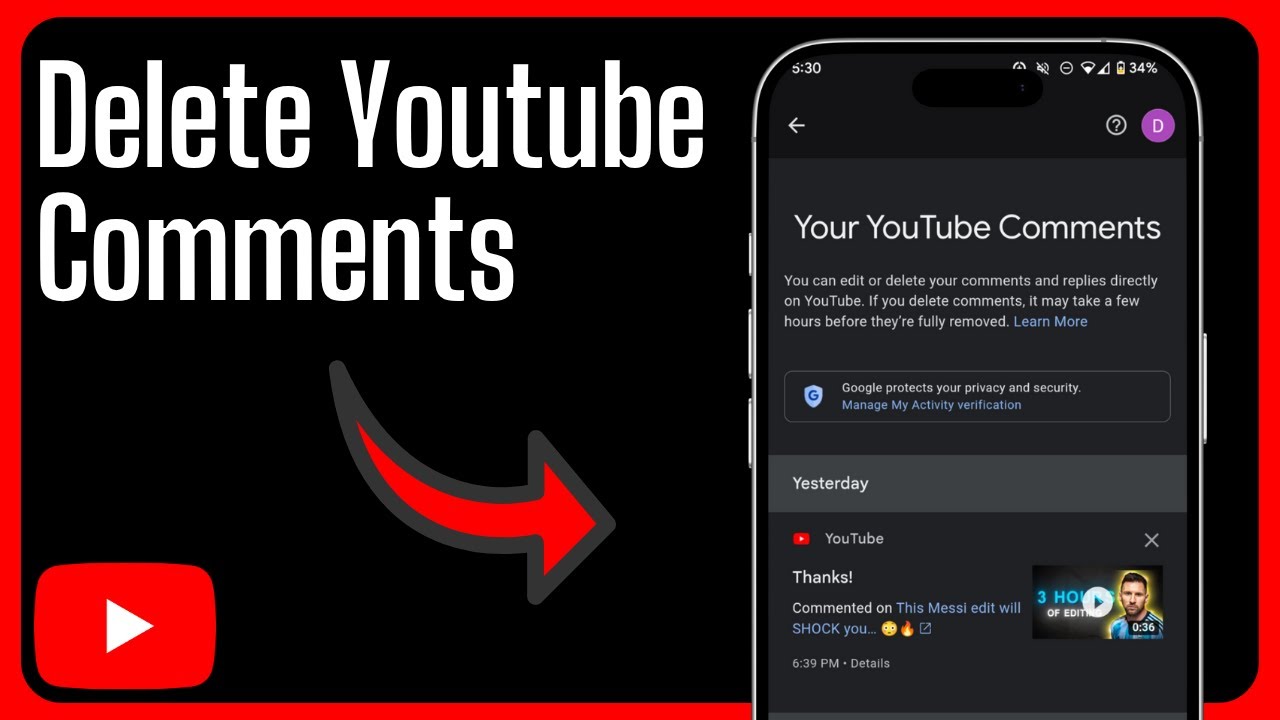 How to Delete All Your YouTube Comments Instantly (Step By Step) - YouTube