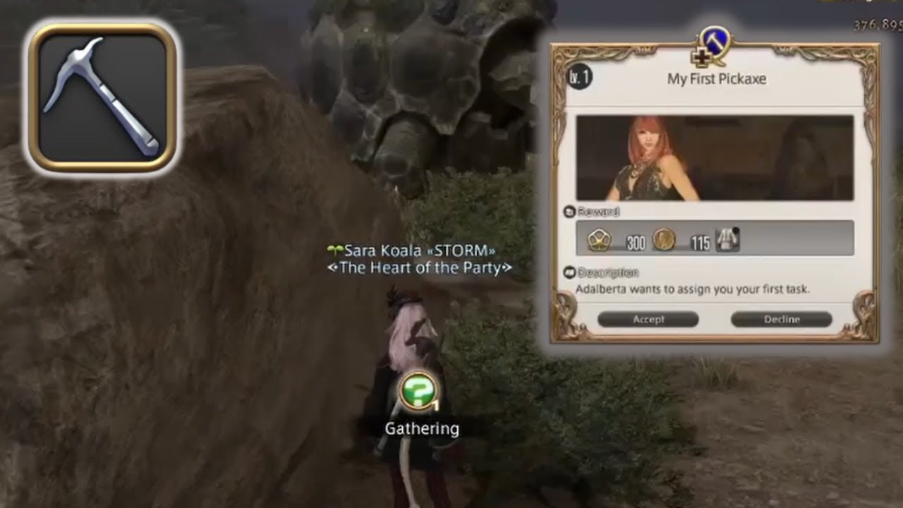 QQ - FFXIV - Miner's Level 1 - My First Pickaxe - YouTube