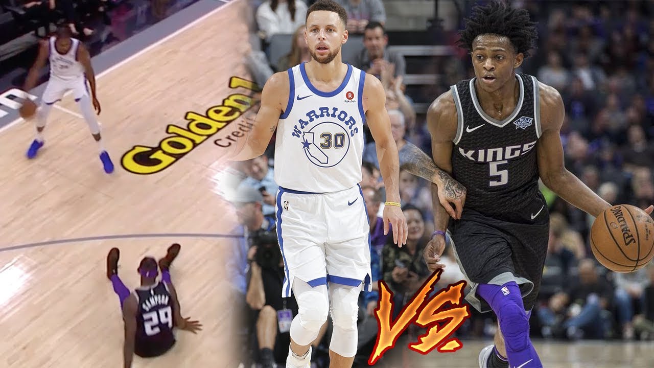 De'Aaron Fox VS Steph Curry INTENSE PG BATTLE! Kevin Durant ANKLE ...