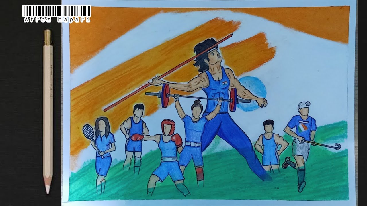 World Athletics Day Drawing | World sports day Poster | National Sports ...