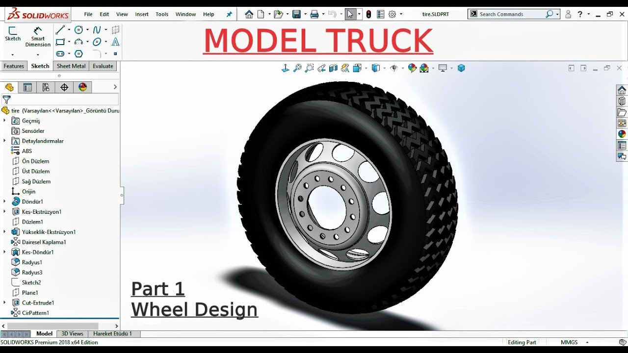 Designing wheel in SolidWorks | Part 1 - YouTube