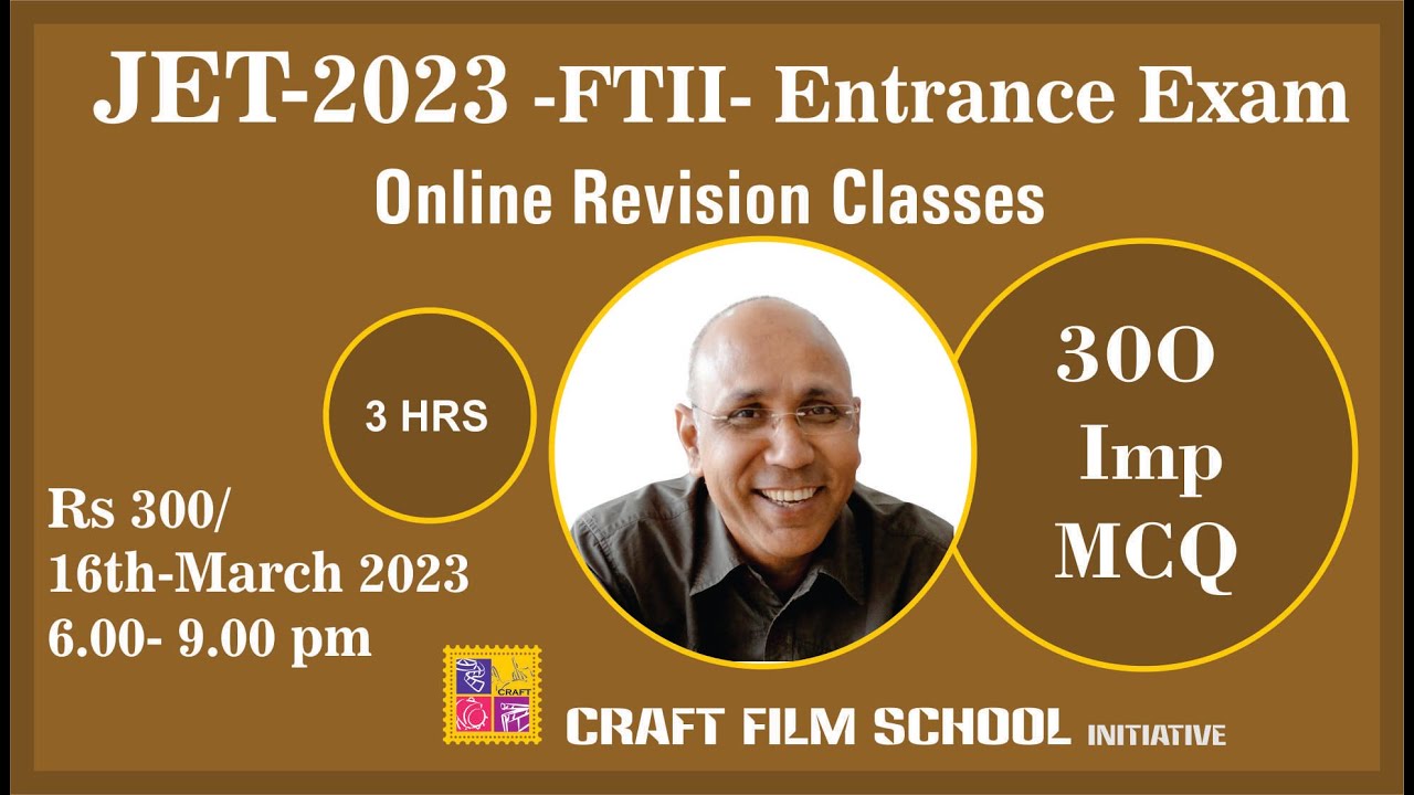 Important MCQ for JET- 2023| FTII - SRFTI entrance exam 2023 Online ...