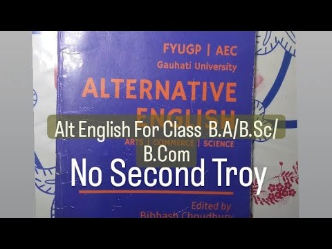 Alt English (AEC) Chapter 3//No Second Troy For Class B.A/B.Sc/B.Com ...