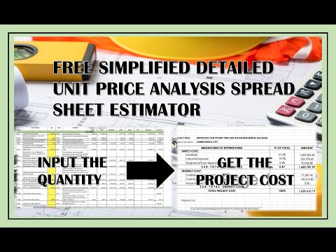 Free Detailed Unit Price Analysis DUPA Estimate Spreadsheet Format for Construction Estimators