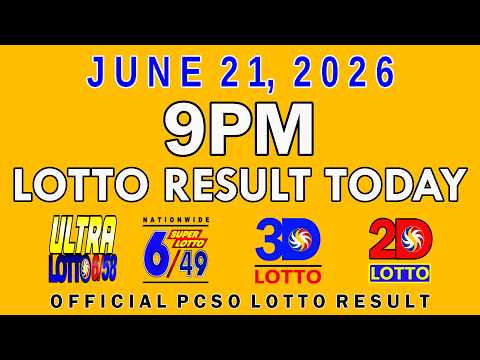 9pm Lotto Result Today June 21 2026 PCSO