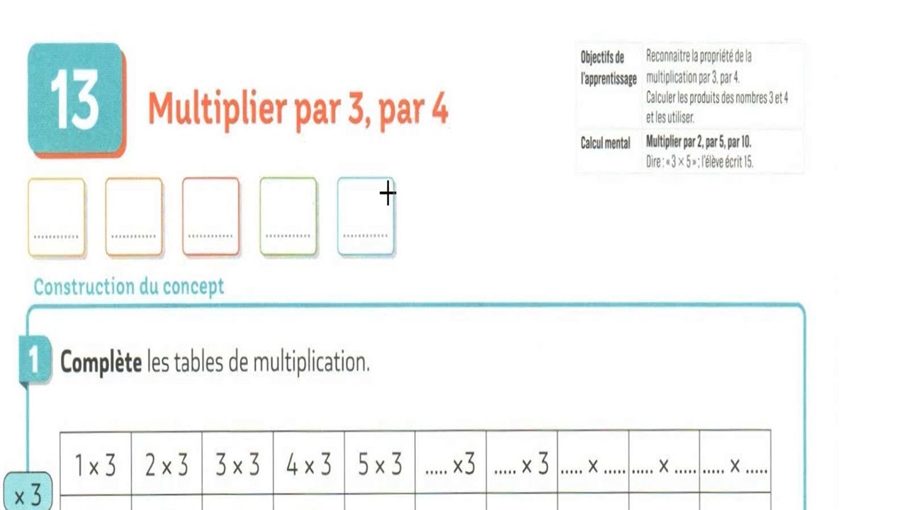 Multiplier par 3 et par 4 pour comprendre les maths ce1 ce2 - YouTube