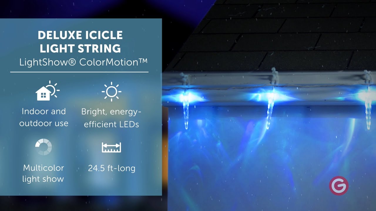 DELUXE ICICLE LIGHT STRING | LightShow® ColorMotion™ - YouTube