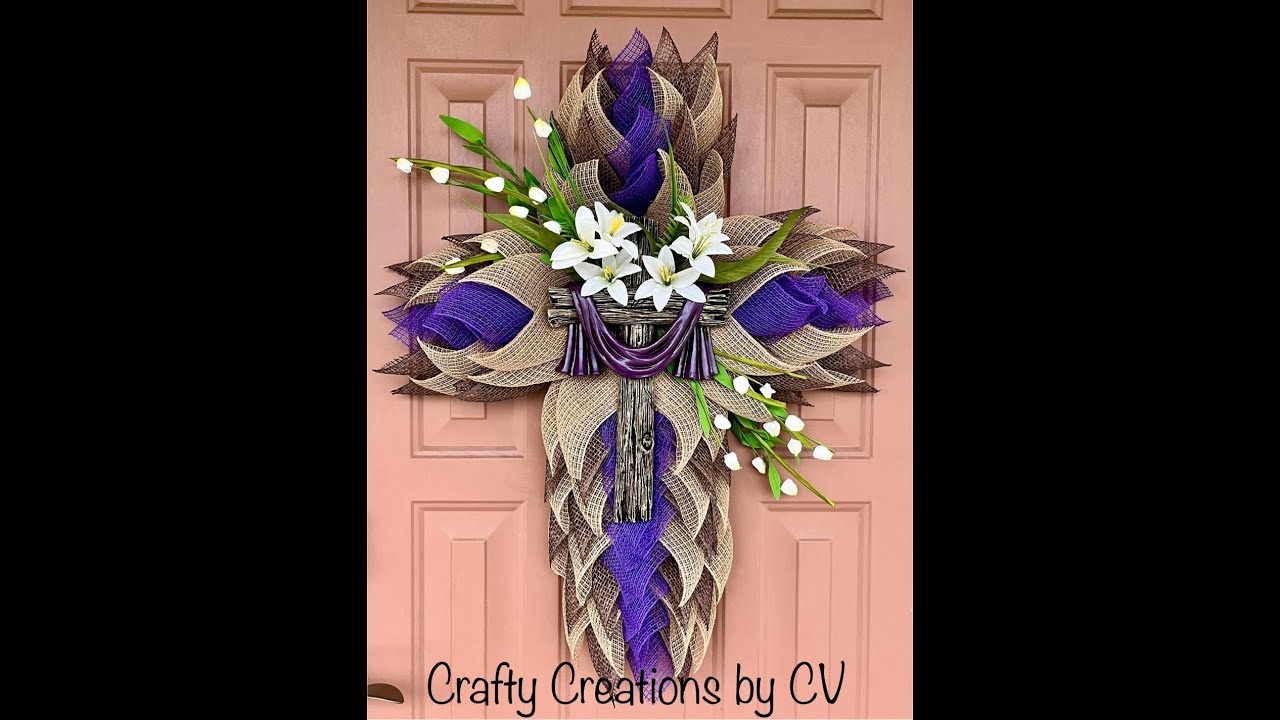 Cross Wreath Tutorial: Designed by Crafty Creations by CV - YouTube