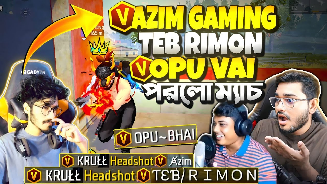 Teb Gaming, Azim Gaming, Opu vai VS Krull Gaming😱 লাইভে থাকা সময় সবাই ...