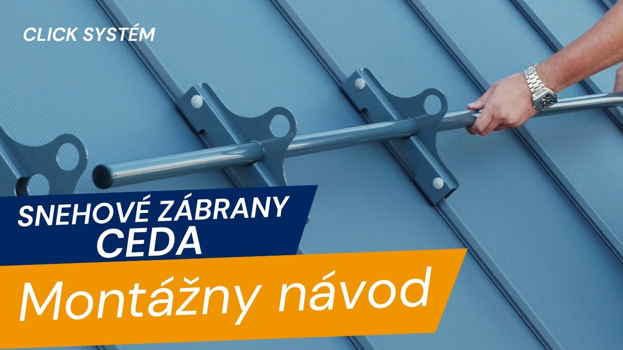 Montáž snehových zábran na plechovú krytinu s click systémom. - YouTube