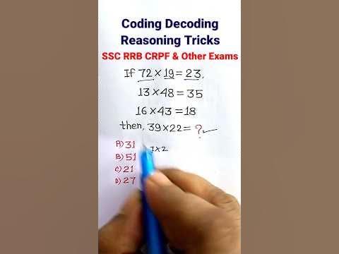Coding Decoding | Coding Decoding Reasoning Tricks| Reasoning for SSC GD | #shorts - YouTube