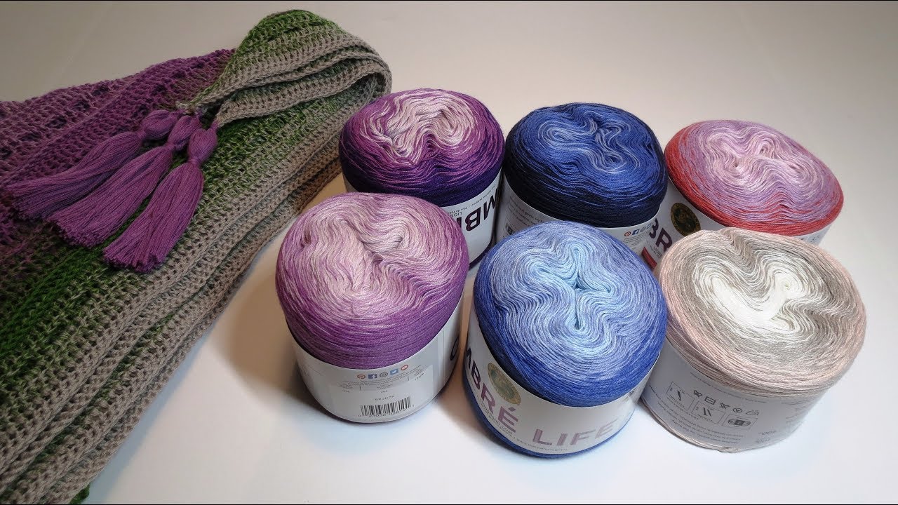 Lion Brand Ombre Life - Yarn Review & Completed Project: Shawl Violetta ...