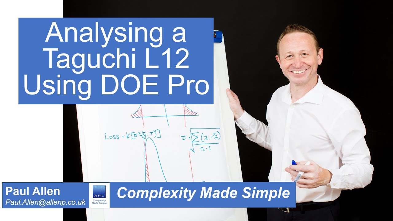 Complexity Made Simple - Analysis a Taguchi L12 using DOE Pro - YouTube