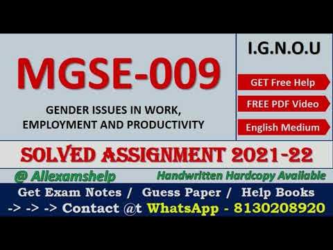 MGSE 009 SOLVED ASSIGNMENT 2021-22 | In English | IGNOU - YouTube