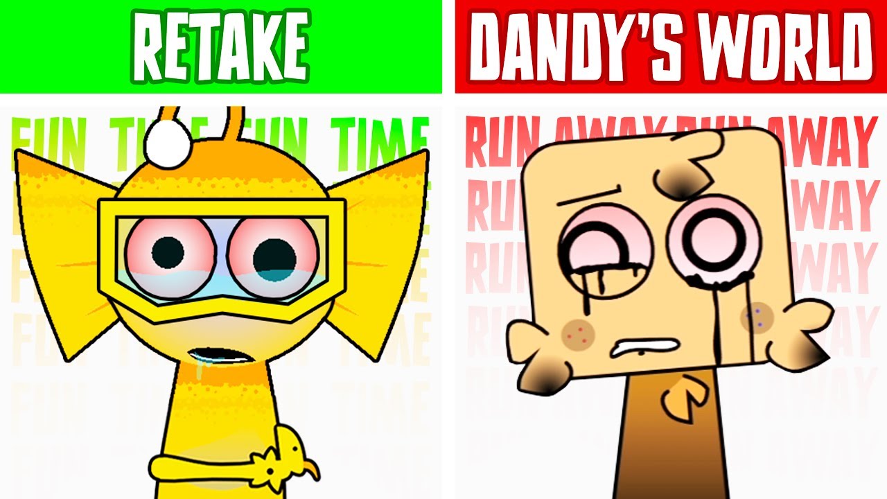 Sprunki Retake As Dandys World | Retake VS Dandys World Retake | Normal ...