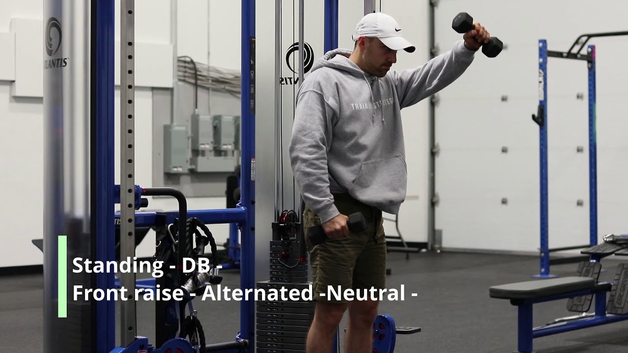 Standing - DB - Front raise - Alternated -Neutral - - YouTube