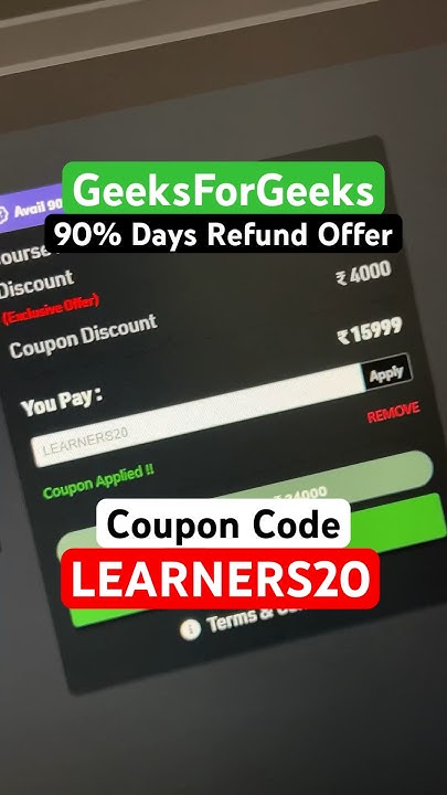 GFG 90%days Challenge | GeeksForGeeks Coupon Code | GFG Coupon Code # ...