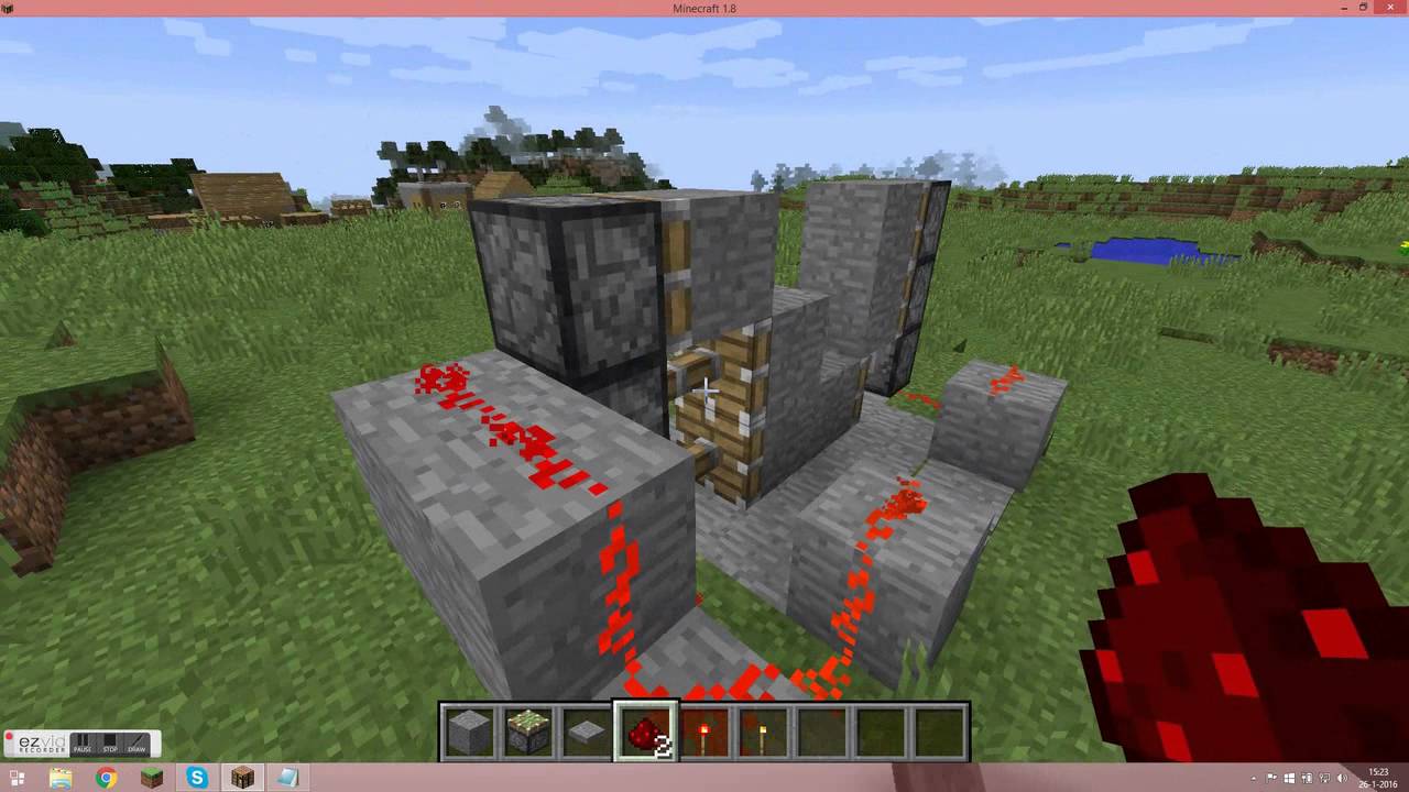 minecraft- how to make an stone door- - YouTube