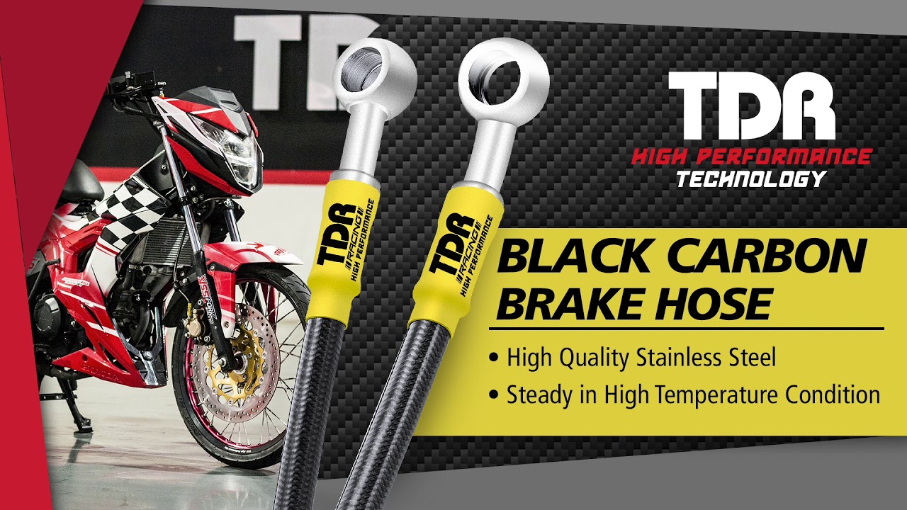 TDR Black Carbon Brake Hose - YouTube