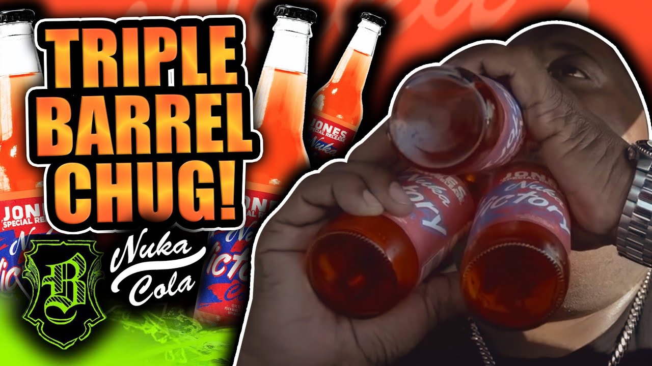 Fallout Nuka Victory Cola Triple Barrel Chug (MASSIVE BURP!) - YouTube