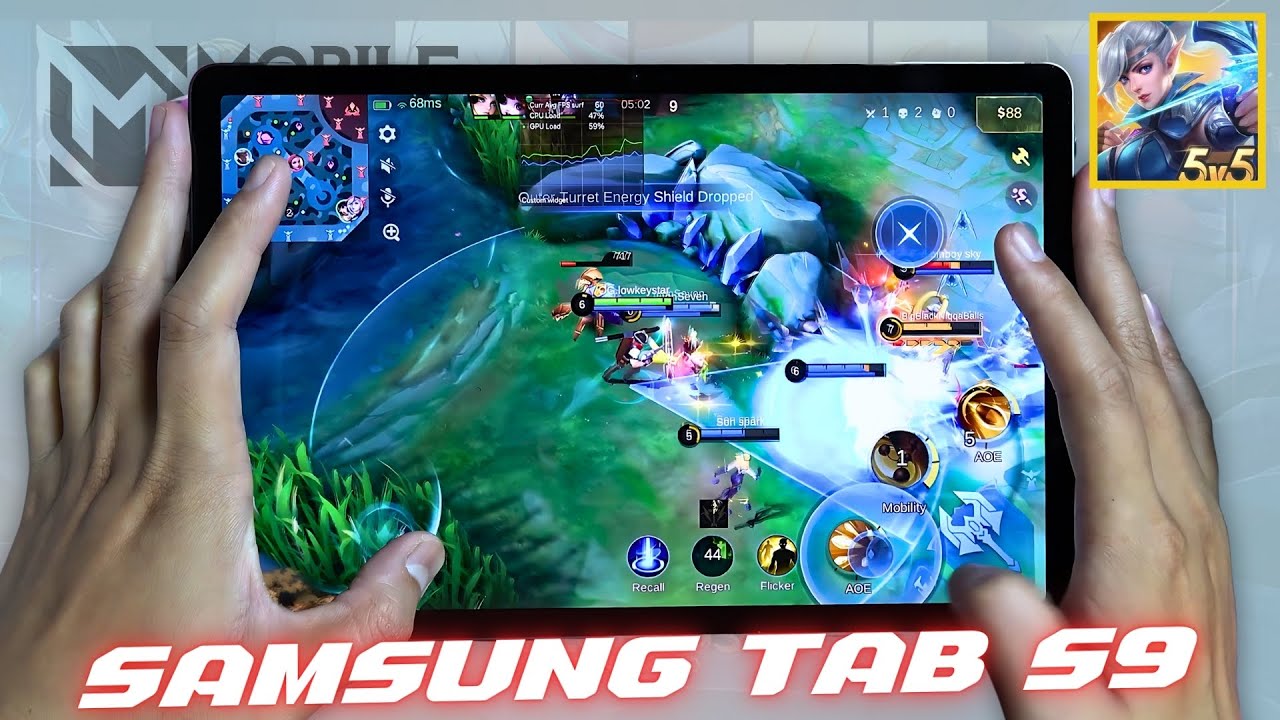 Samsung Galaxy Tab S9 Mobile Legends Test With FPS Meter & Battery Test ...