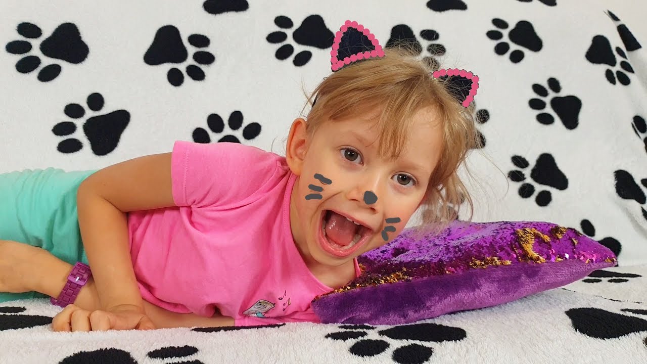 Alena wants to play with pets - cats VS dogs - YouTube