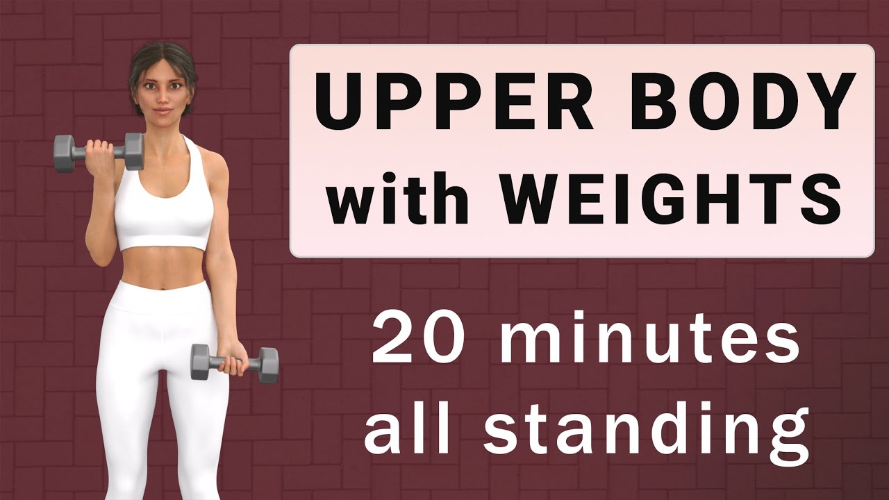 20 min STANDING UPPER BODY WORKOUT with Dumbbells | No Repeat No ...