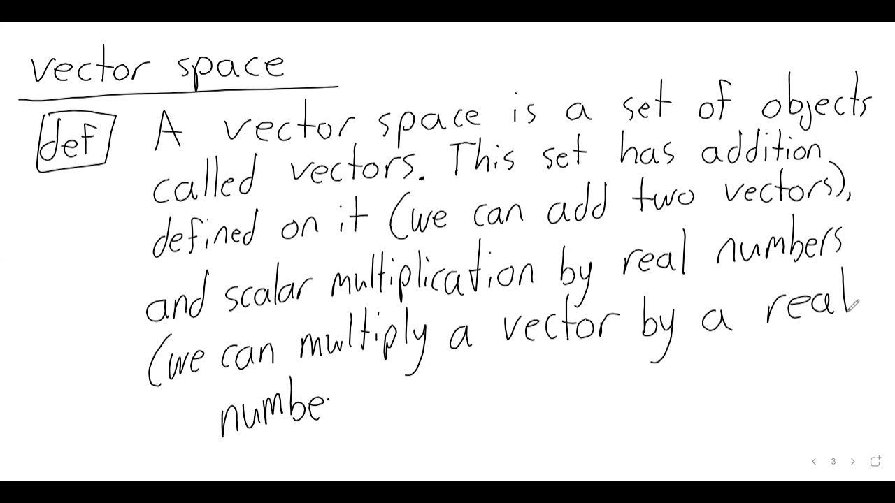 Linear Algebra Vector spaces - YouTube