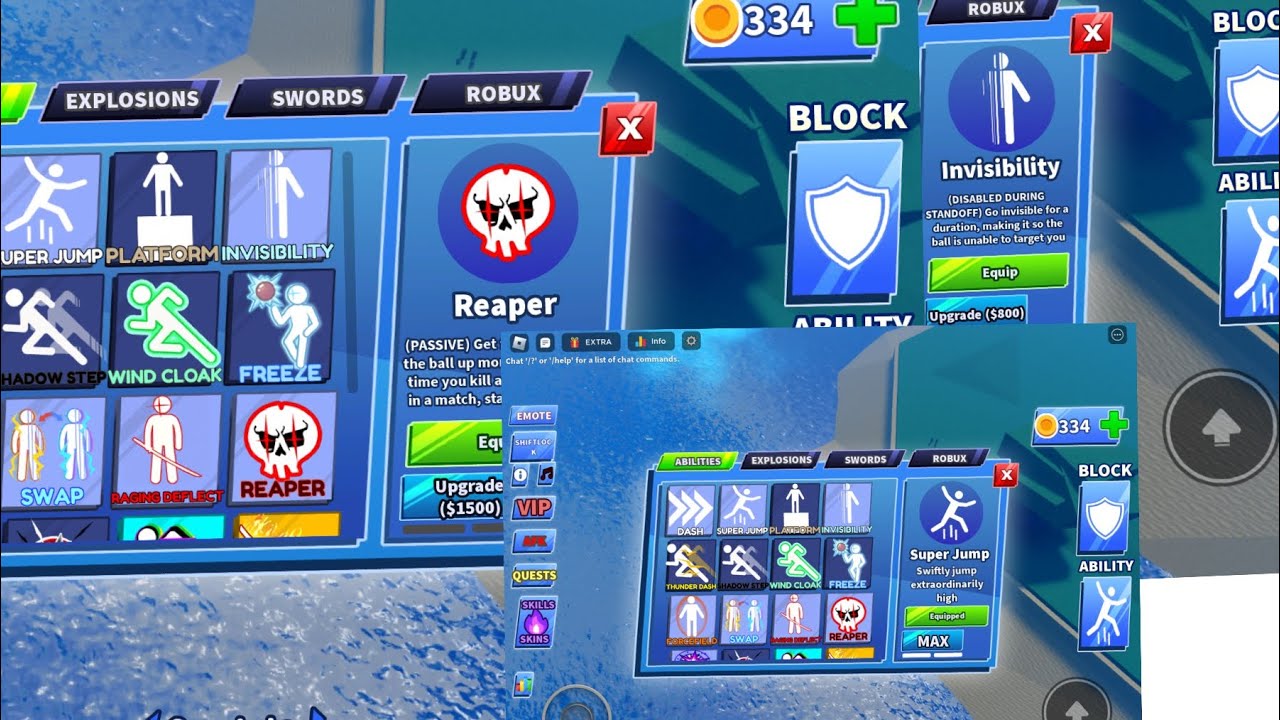 Playing blade ball “invisibility “super jump “most importantly reaper I ...