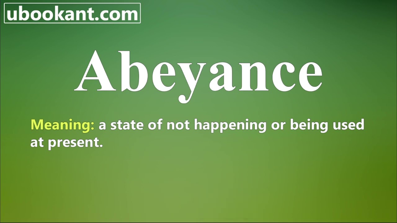 Abeyance - YouTube
