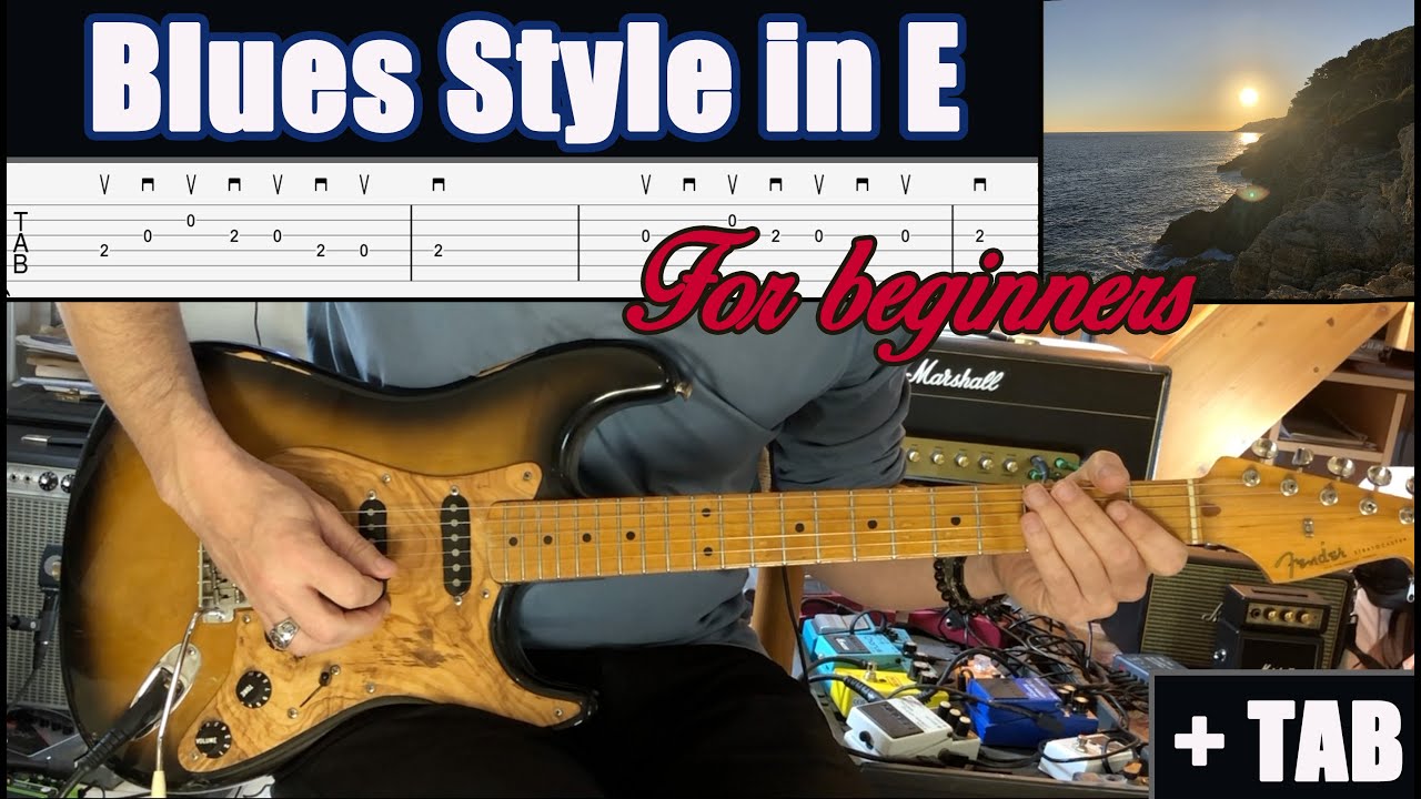 Blues Style in E + TAB (Easy Blues for beginners) - YouTube
