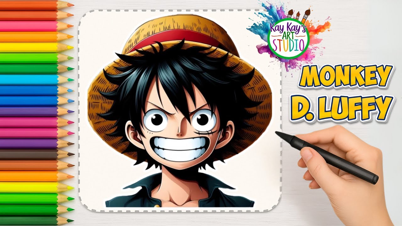 How to Draw Luffy from One Piece! Easy Step-by-Step Drawing for Kids 🎨 ...